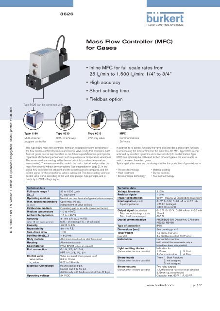 Mass Flow Controller (MFC) for Gases - Fine Controls