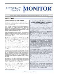 OUTLOOK - The Restaurant Finance Monitor