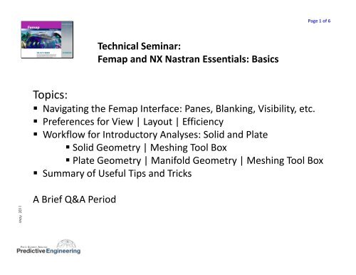 Femap Basics - Predictive Engineering