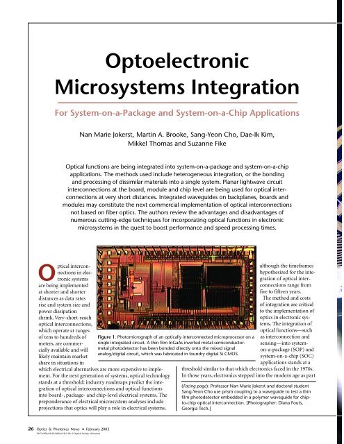 Optoelectronic Microsystems Integration - Optics InfoBase