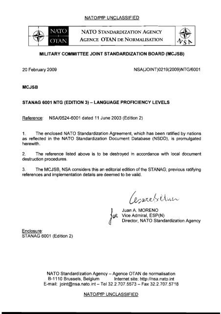Download the STANAG 6001 Language Proficiency Levels