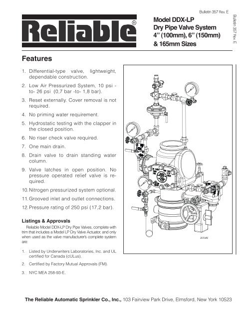 Model DDX-LP Dry Pipe Valve System 4â€ (100mm), 6â€