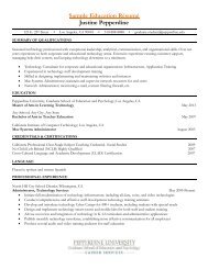 Sample MFT Intern Résumé - Pepperdine University