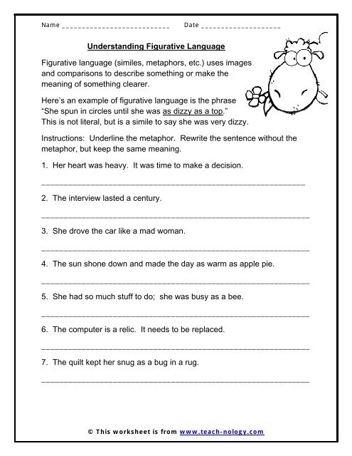 Understanding Figurative Language - Teach-nology