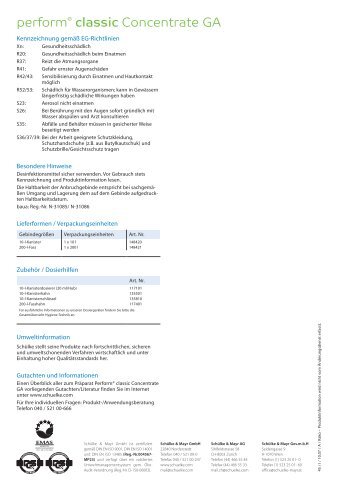 perform® classic Concentrate OXY - Schülke & Mayr