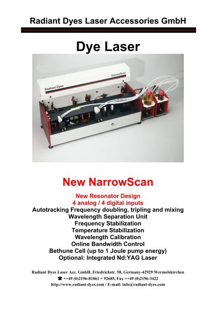 ï ® NARROWscan - Radiant Dyes