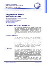 Oxygraph-2k Manual User Information - Oroboros