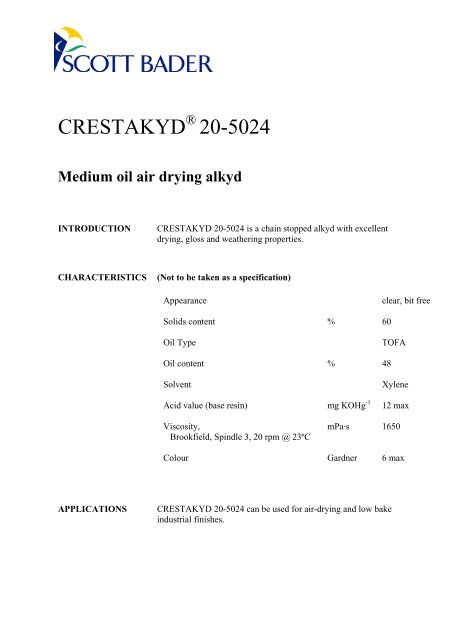 Data Sheet Crestakyd 20-5024 - Scott Bader