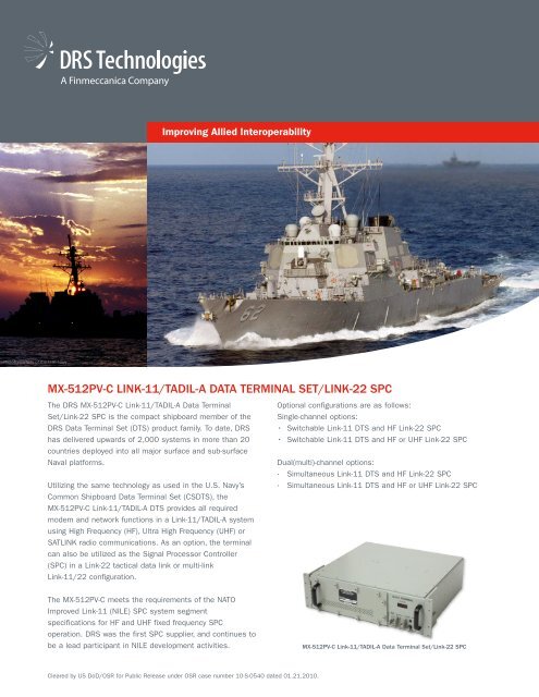 mx-512pv-c link-11/tadil-a data terminal set/link-22 spc - DRS ...
