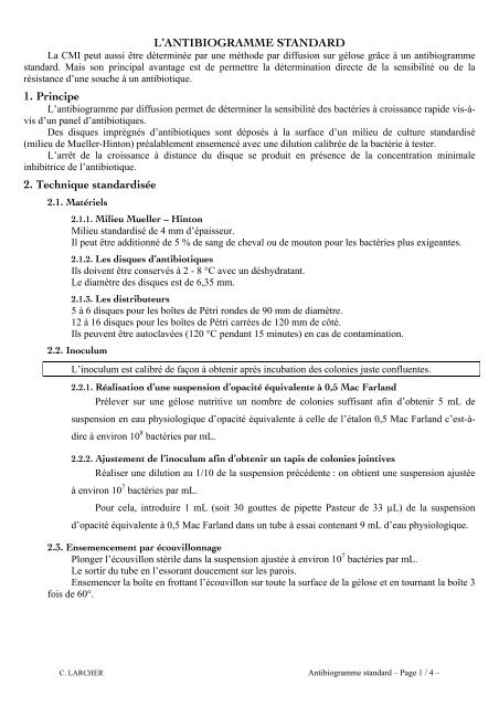 5.2- Antibiogramme standard