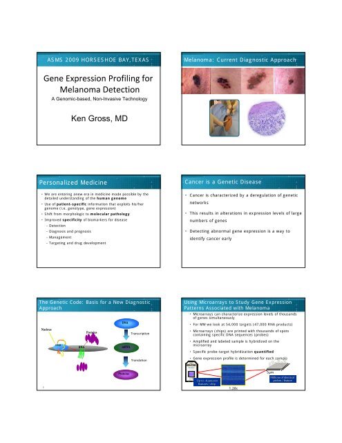 Gene Expression Profiling for Melanoma Detection Gene Expression Profiling for Melanoma Detection