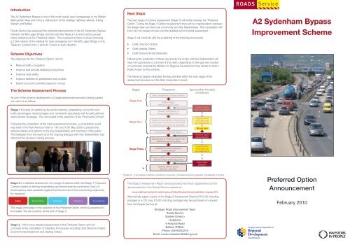 A2 Sydenham Bypass Improvement Scheme - Department for ...