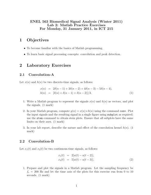 1 Objectives 2 Laboratory Exercises