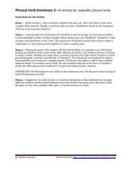 Sentence Match-Up: An activity for inseparable phrasal verbs