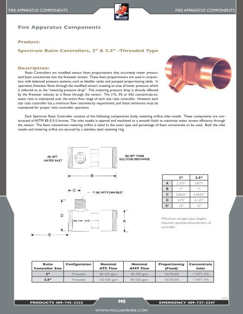 FIRE APPARATUS COMPONENTS