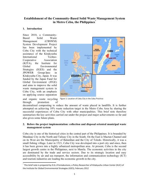 Establishment of the Community-Based Solid Waste Management ...