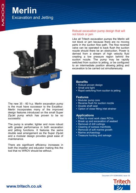 NEW MERLIN ROV Excavation & Jetting System - 35 ... - Seatronics