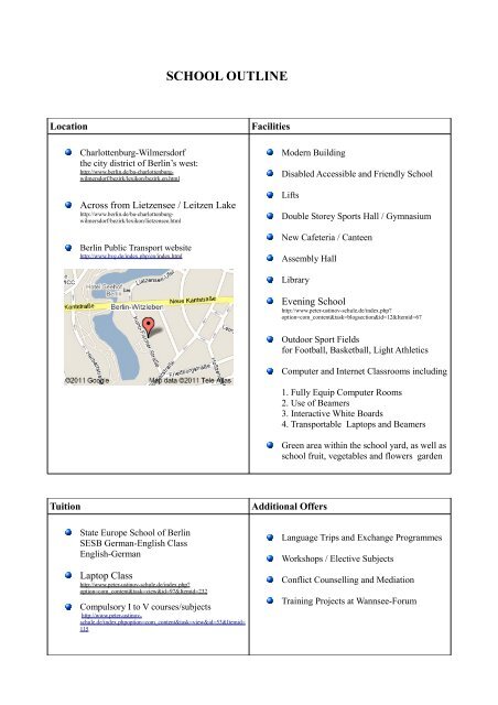 SCHOOL OUTLINE - Peter Ustinov Schule