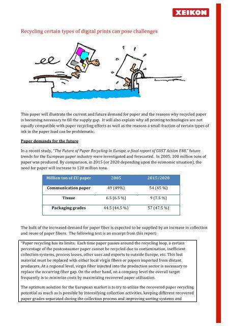 Challenges in paper recycling final - Xeikon