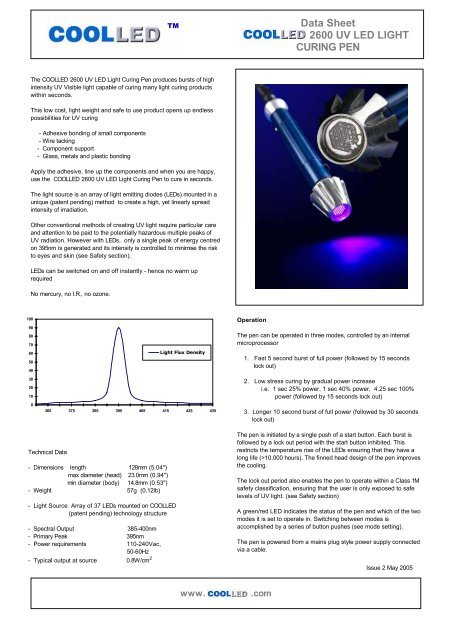 Data Sheet 2600 UV LED LIGHT CURING PEN - amba italia srl