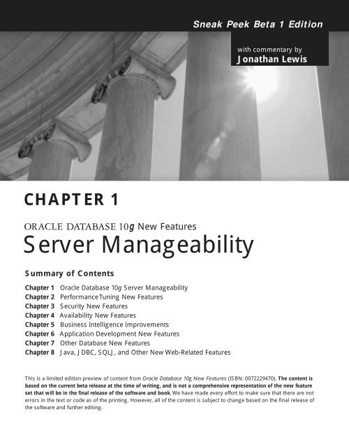 Oracle Database 10g New Features