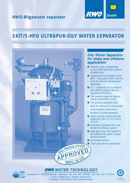 SKIT/S-HFO ULTRAPUR-OILY WATER SEPARATOR - archnav.de