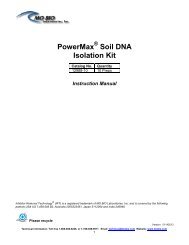 PowerSoil DNA Isolation Kit - MO BIO Laboratories