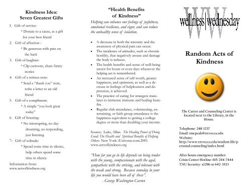Random Acts of Kindness brochure - Sitemason