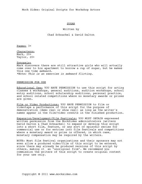 Acting Scripts For One Person