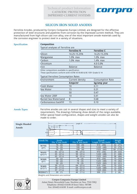Silicon Iron Solid Anodes.pdf - Corrpro.Co.UK
