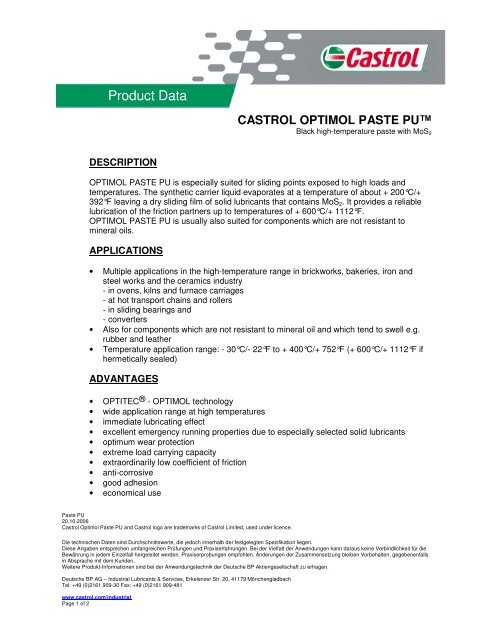 castrol optimol paste pu