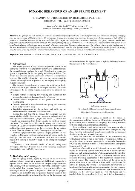 DYNAMIC BEHAVIOUR OF AN AIR SPRING ELEMENT