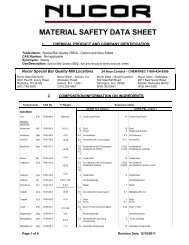 published price sheet for merchant & structural bar - Nucor Steel