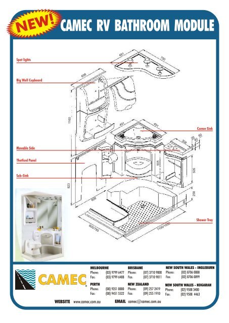 camec rv bathroom module - Caravans Plus