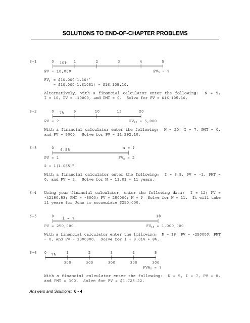 SOLUTIONS TO END-OF-CHAPTER PROBLEMS