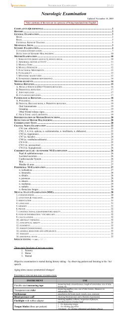 Neurologic Examination - Viktor's Notes for the Neurosurgery Resident
