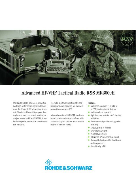 Advanced HF/VHF Tactical Radio R&S MR3000H