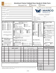 Quote & Order Form - Sliding Door Systems - Element Designs
