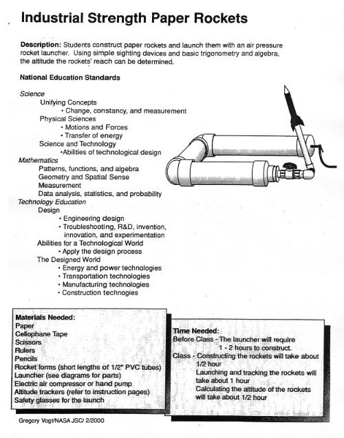 Paper Rocket Launcher Plans