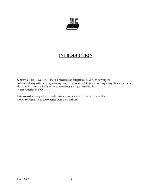 MECH MANUAL 3590 SERIES - Western-Cullen-Hayes Inc.