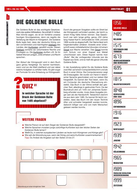DIE GOLDENE BULLE QUIZ 01