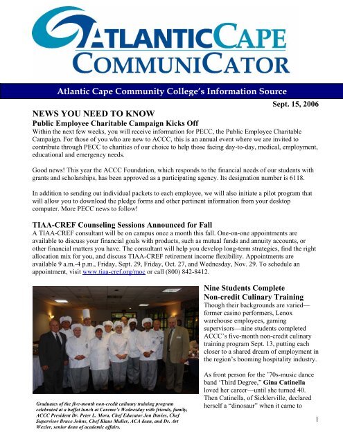 NEWS YOU NEED TO KNOW - Atlantic Cape Community College