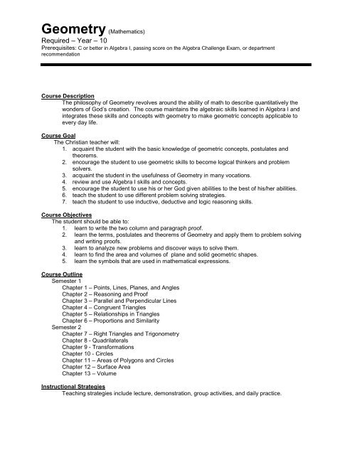 Course Syllabus - Geometry.pdf - Luther High School Course Syllabus - Geometry.pdf - Luther High School