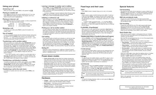 ESI Digital and Local IP Cordless Handset II Quick-Reference Guide