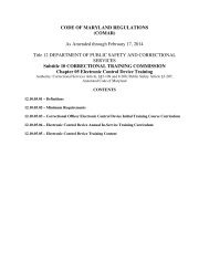 CODE OF MARYLAND REGULATIONS (COMAR) Title 12 ... - MDLE