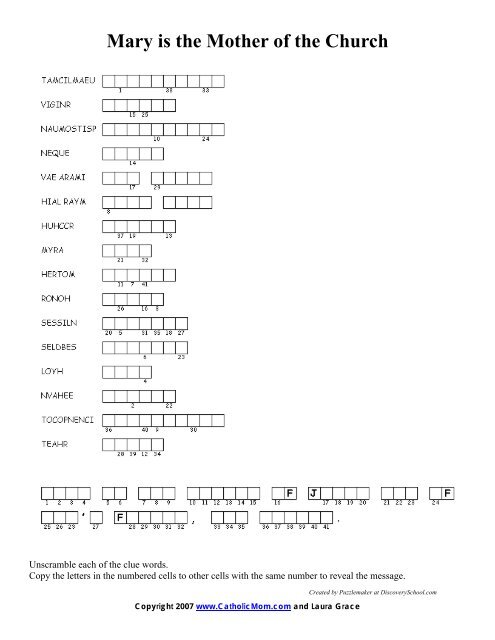 Mary is the Mother of the Church Double Puzzle - Catholic Mom
