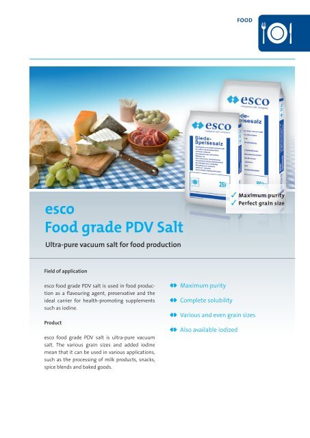 esco Food grade PDV Salt