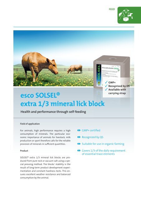 esco SOLSEL® extra 1/3 mineral lick block