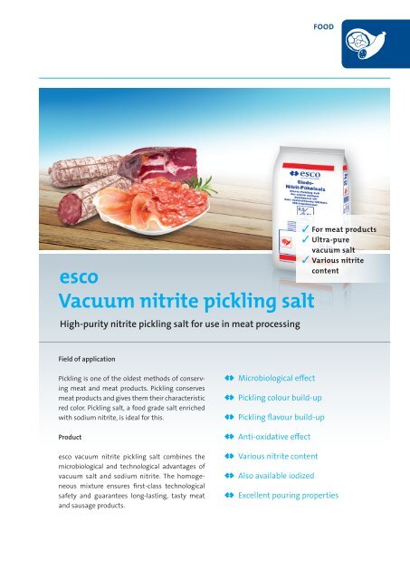 esco Vacuum nitrite pickling salt