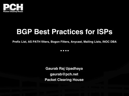 BGP Best Practices for ISPs â